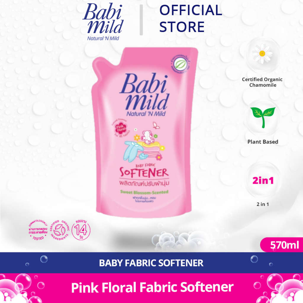 Babi Mild Organic Fabric Softener Pink Floral 600ml - Natural N' Mild ...