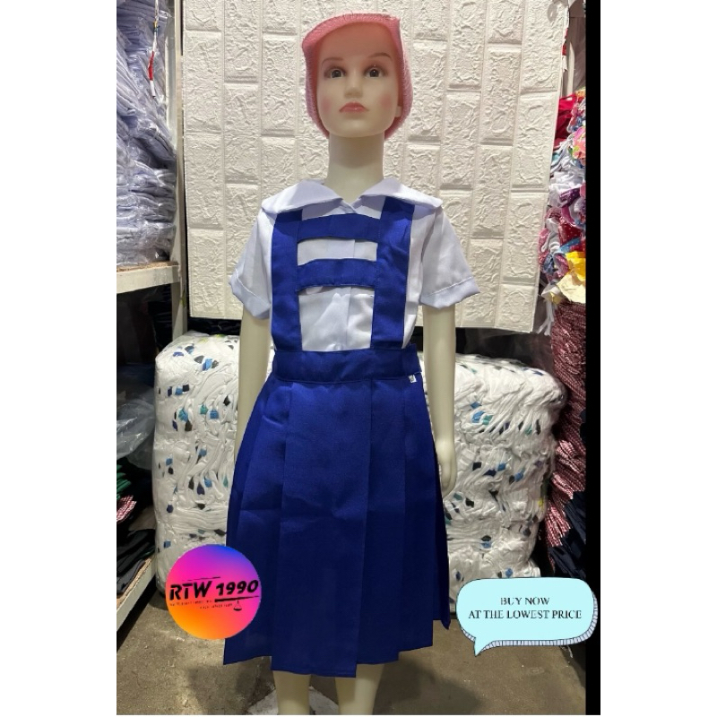 School uniform set royal blue kinder elementary to high school | Shopee ...