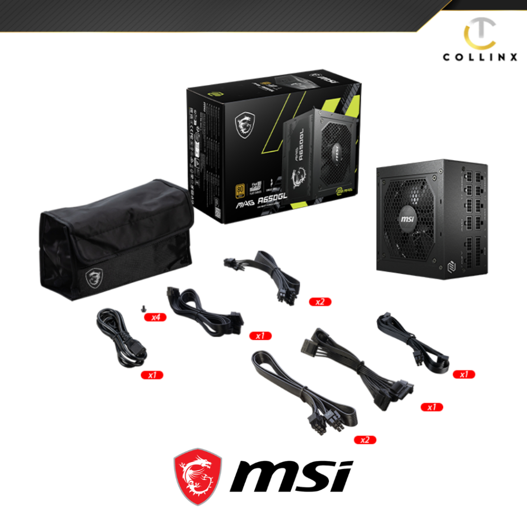 650w 750w 850w MSI MPG 80+ Gold Power Supply | A650GL A750GL A850GL ...