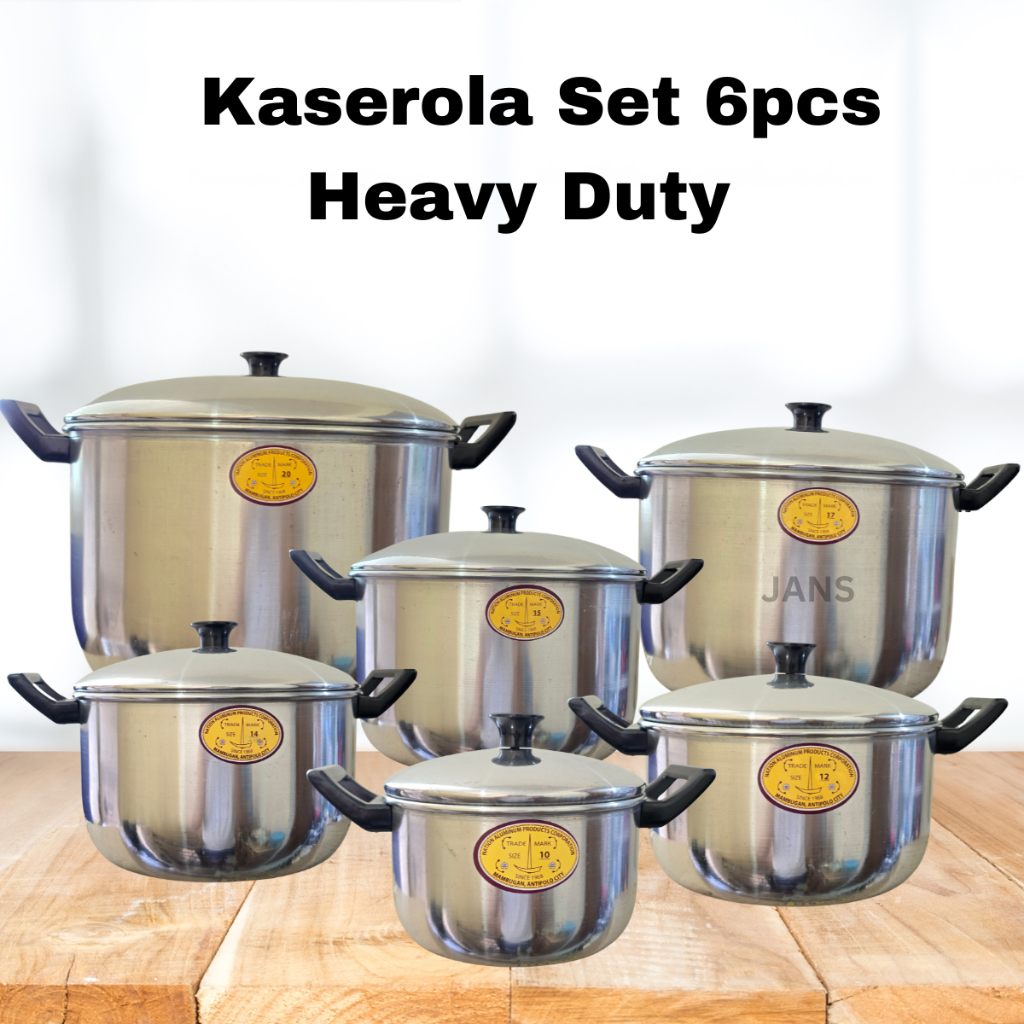 Casserole Kaserola Aluminum Makapal Set 6pcs Heavy Duty | Shopee ...