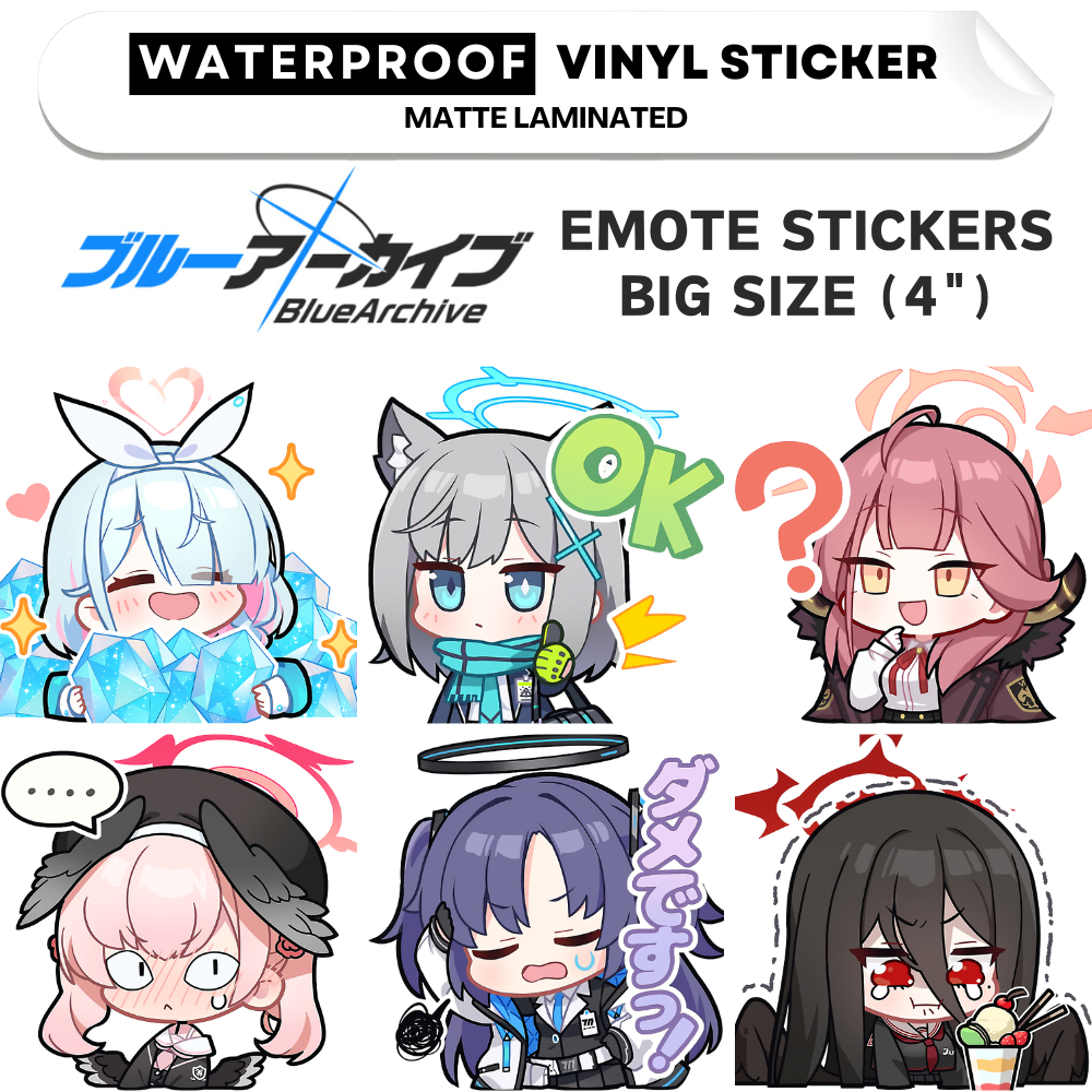 Waterproof VINYL STICKER — BLUE ARCHIVE 4 inches BIG Chibi Waterproof ...