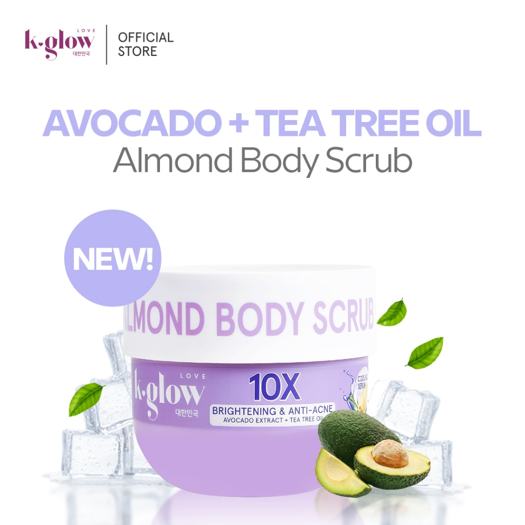 Love K-Glow Almond Body Scrub Avocado + Tea Tree Oil | Shopee Philippines