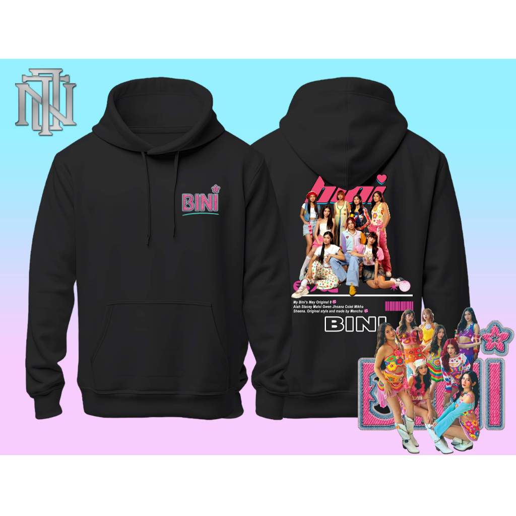 BINI POP GROUP JACKET I FRONT AND BACK PRINT HOODIE JACKET I UNISEX ...