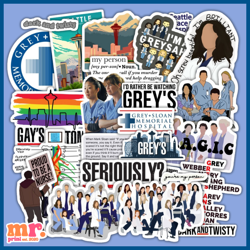 25 PCS| GREY'S ANATOMY VOL 9 STICKERS NETFLIX SERIES WATERPROOF ...