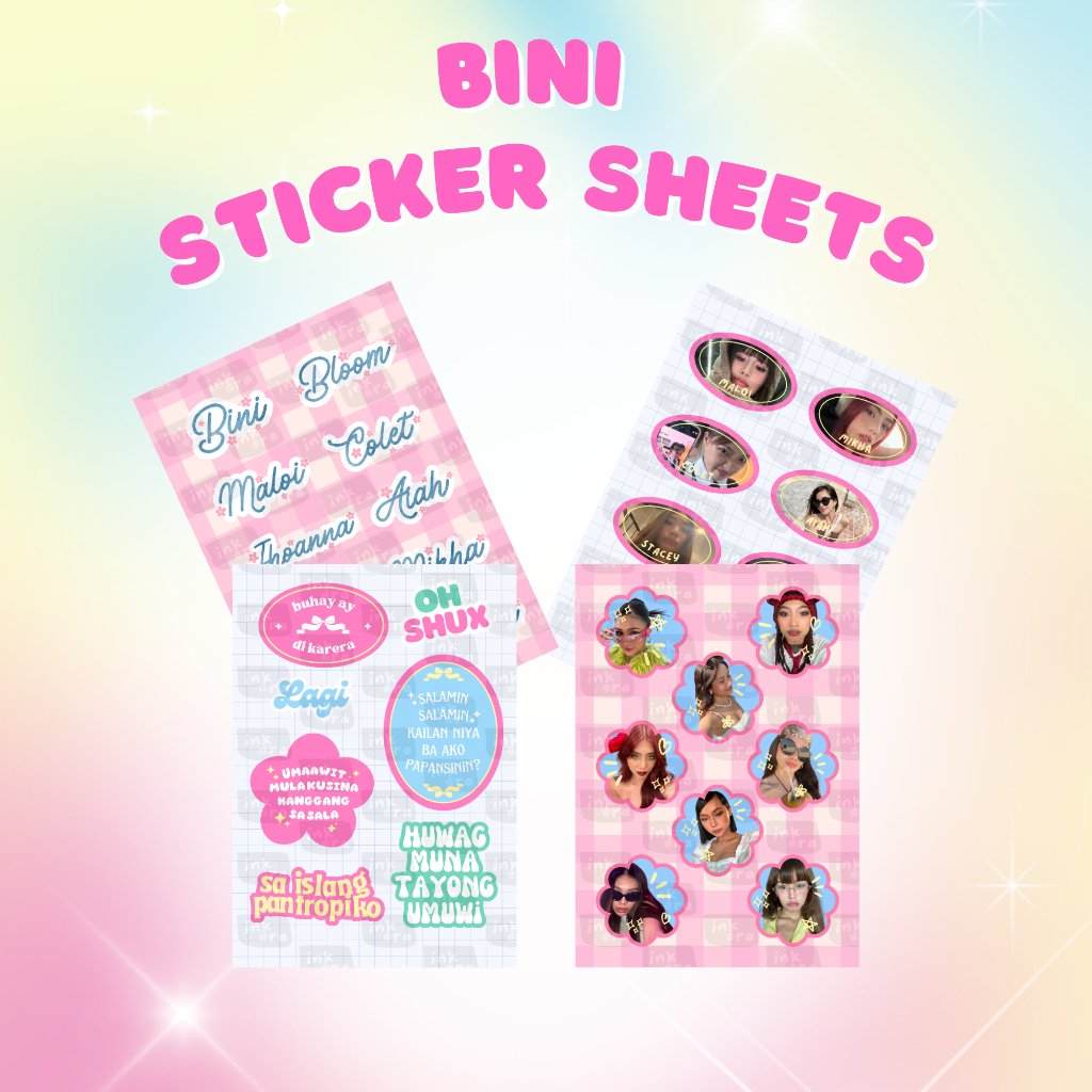 BINI Waterproof Vinyl Sticker Sheets | Matte, Glossy, and Broken Holo ...