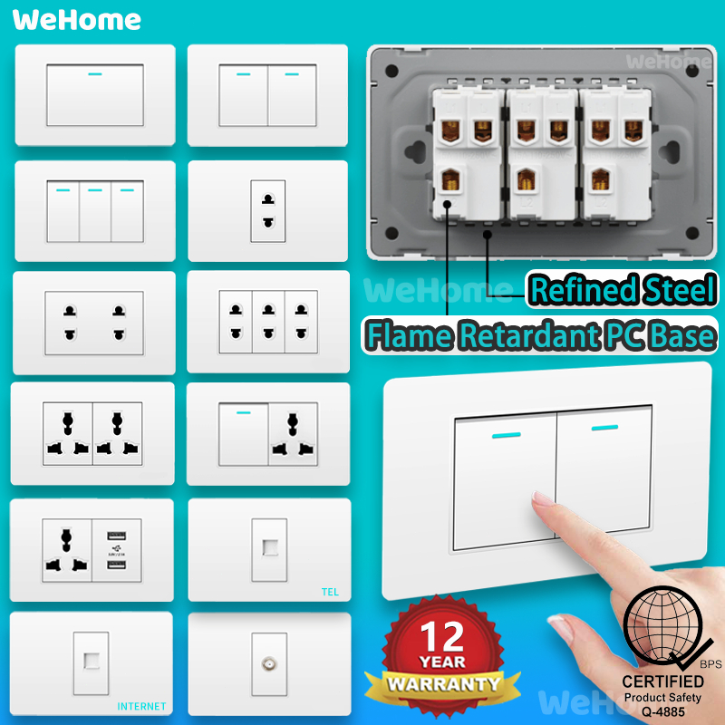 WeHome Switch Outlet Wide Series 1 2 3 GANG Duplex Outlet Universal ...