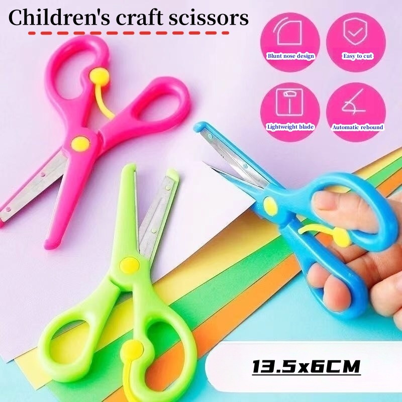 Kid DIY Paper-Cut Safety Scissor Handmade Round Head Scissors ...