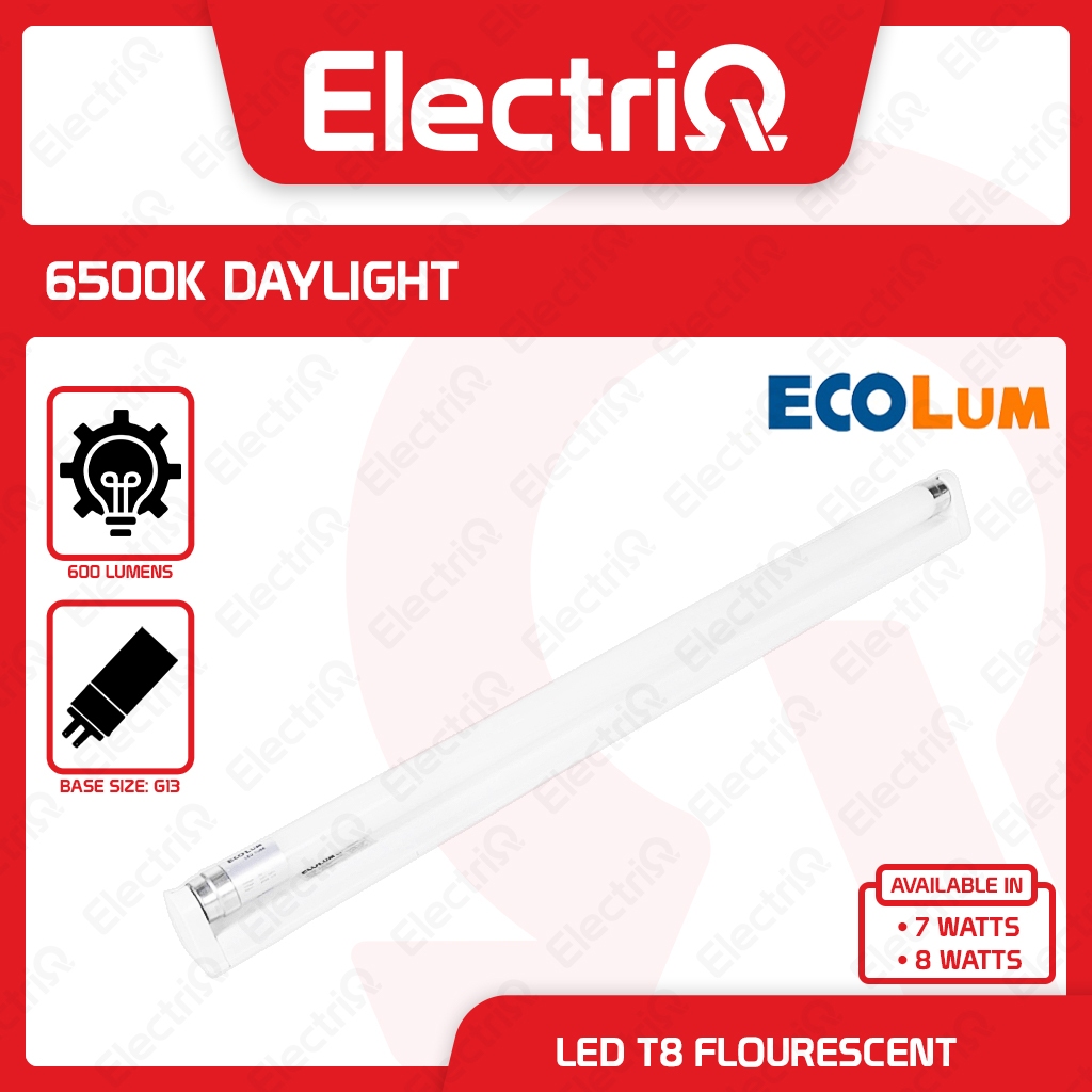 Electriq l Ecolum 7w-8w LED T8 Tube & Box Type Set Daylight ECBTS11 ...