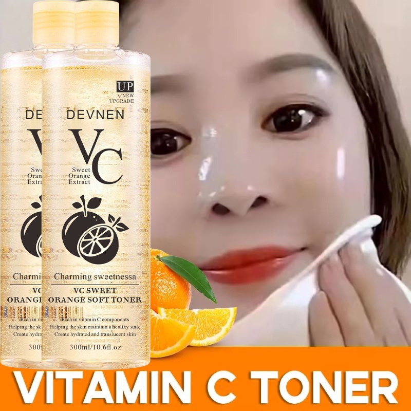 DEVNEN 300ML Vitamin C Intensive Whitening Toner Essence Remove Acne Pimple Marks Skin ...