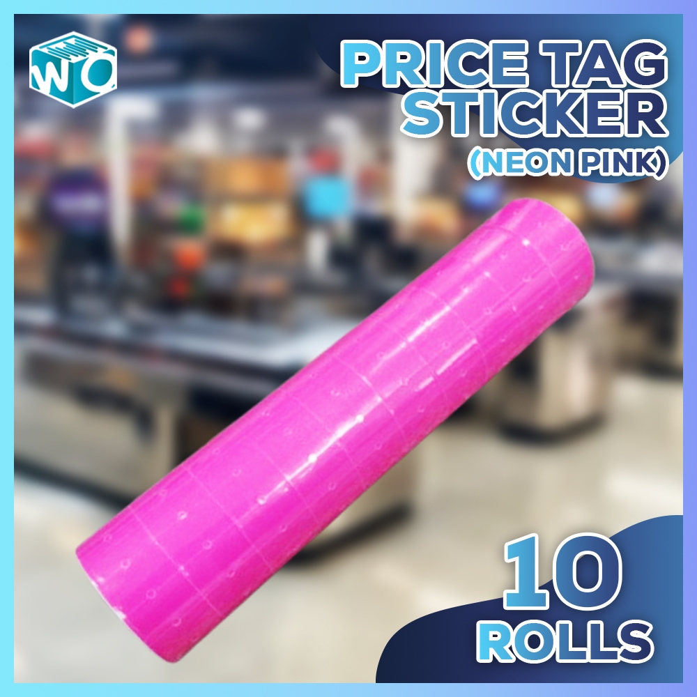 1 tube / 10pcs White and Neon Price Tag Sticker Pricing Price Tagger ...