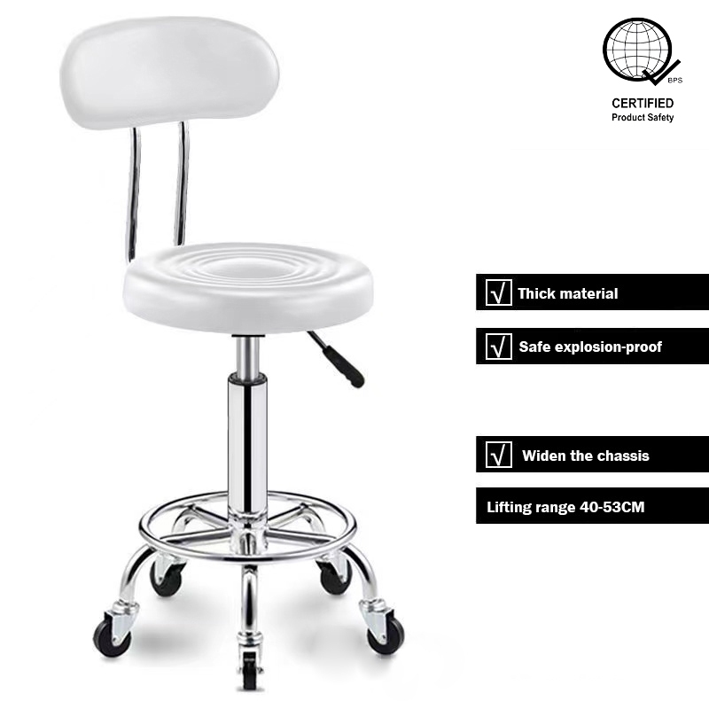 Salon Stool Working Chair Ergonomics Round Stool Leather Swivel ...