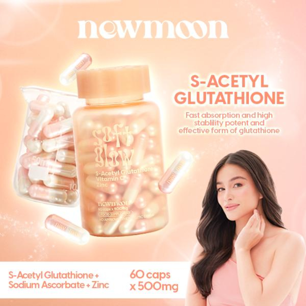 NEW MOON Soft Glow S-Acetyl Glutathione Beauty Supplement Skin ...