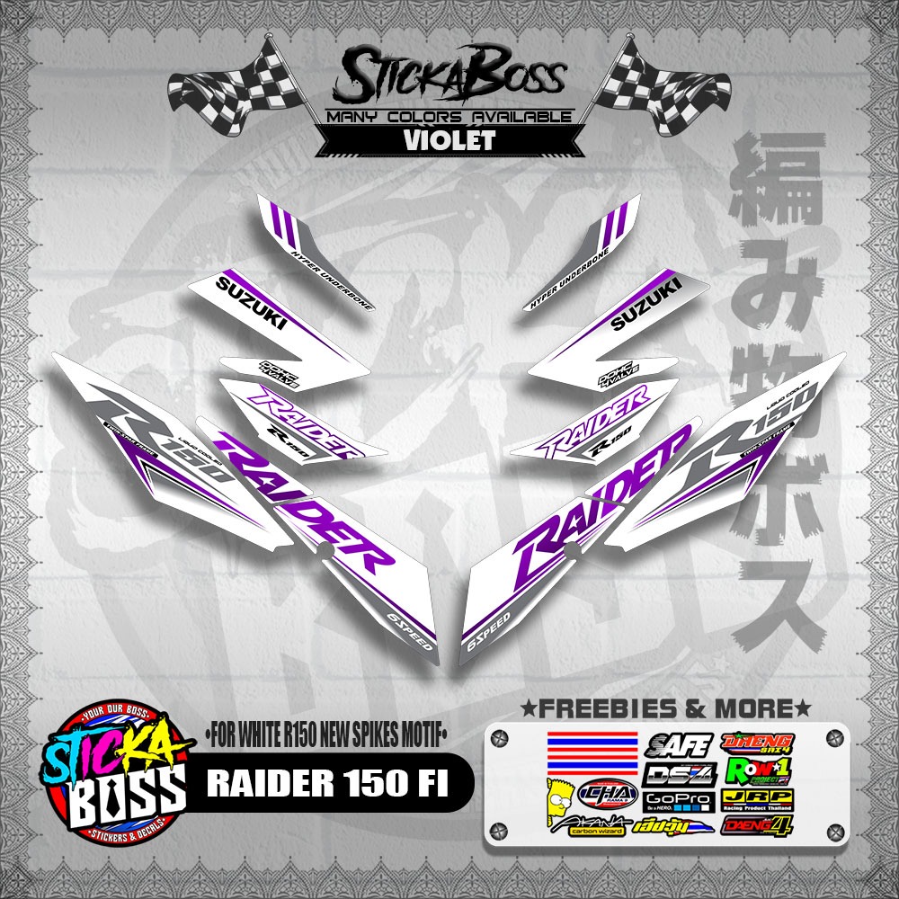 RAIDER 150 FI DECALS ( FOR WHITE R150 NEW SPIKES MOTIF )【WITH FREEBIES ...