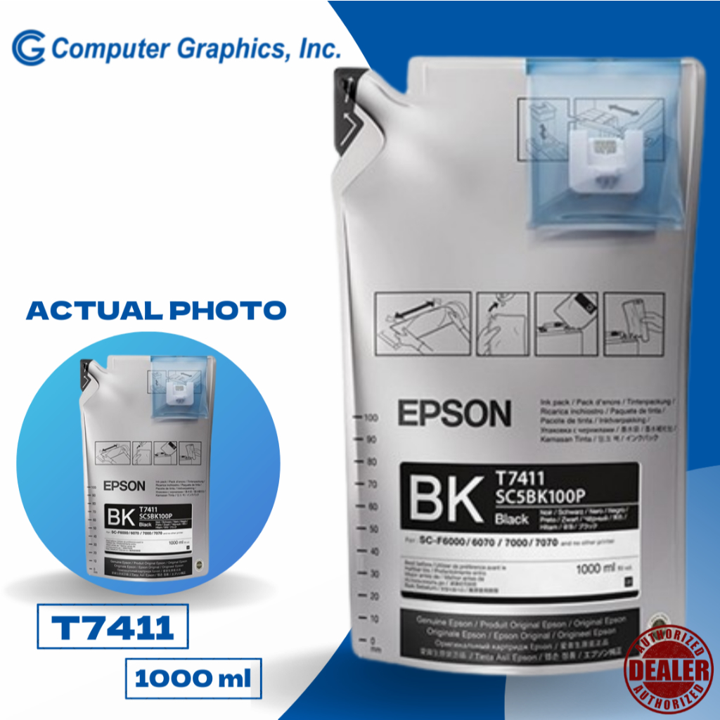 Epson SureColor F6070 F6270 F7070 F7270 F9070 F9270 ink Black T7411 ...
