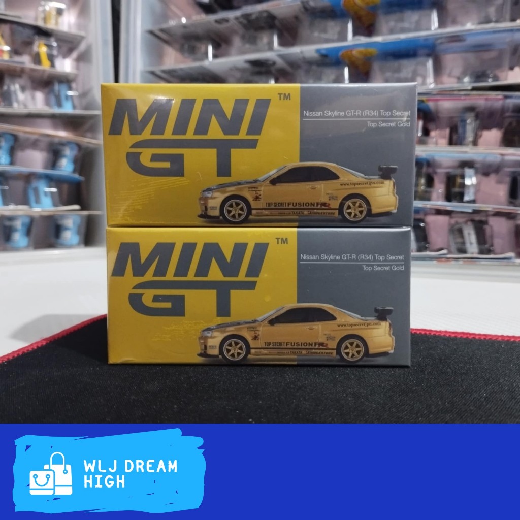 Mini GT Nissan Skyline GT-R (R34) Top Secret (Gold) Sealed | Shopee ...