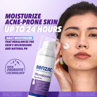 Benzac Microbiome Equaliser 50g [Moisturizer with Probiotic Technology ...