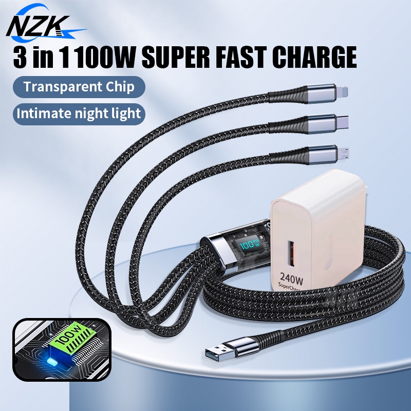 3 in 1 charger with adaptor 240W Super fast charging cable 100W See ...