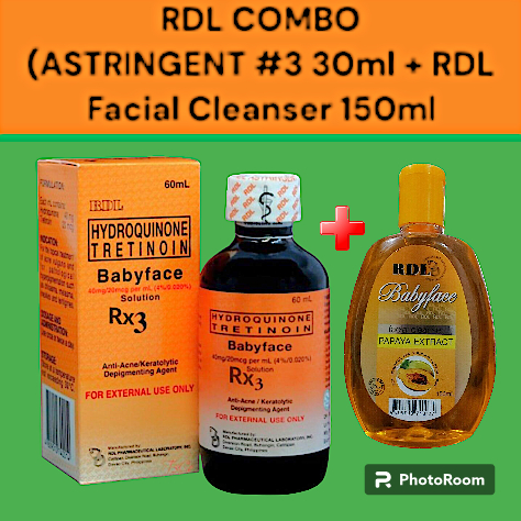 RDL Astringent #3 60ml + Rdl Facial Cleanser Papaya Extract 150ml ...