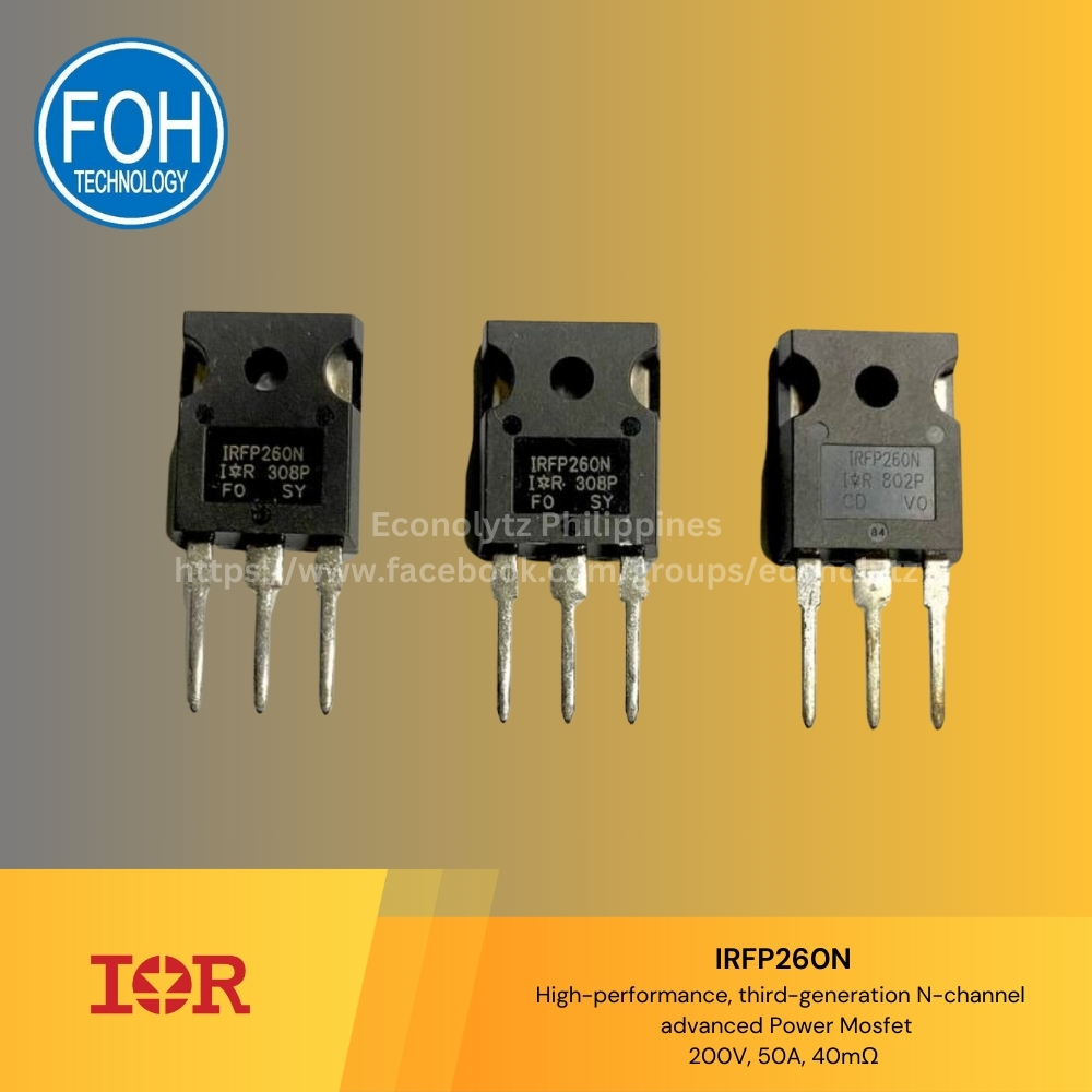 1PC IRFP260N ORIGINAL INTERNATIONAL RECTIFIER POWER MOSFET 200V, 50A, 40 MILI OHMS, 300W ...