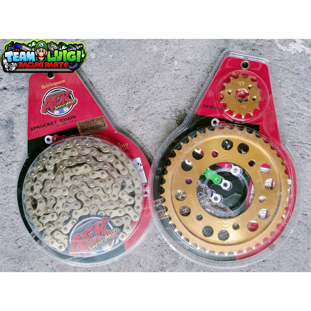 AEK YAMAHA SNIPER 150 / FZ-16 CHAIN SET HEAVY DUTY GOLD SERIES 100% ...