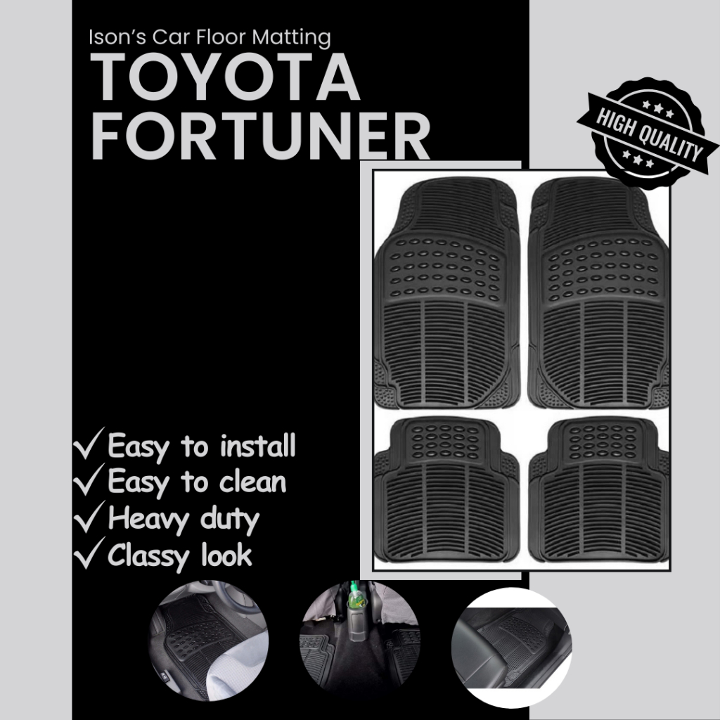 Toyota Fortuner 4pcs Rubberized Floor Matting | Shopee Philippines