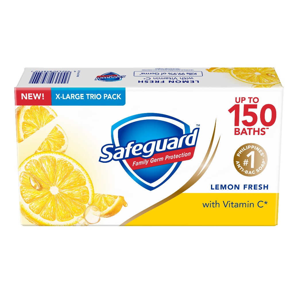 Safeguard Bar Soap Lemon Fresh & Vitamin C 160g 3s | Shopee Philippines
