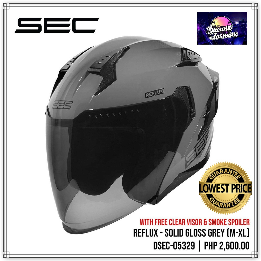 Reflux half face helmet (sec brand) | Shopee Philippines