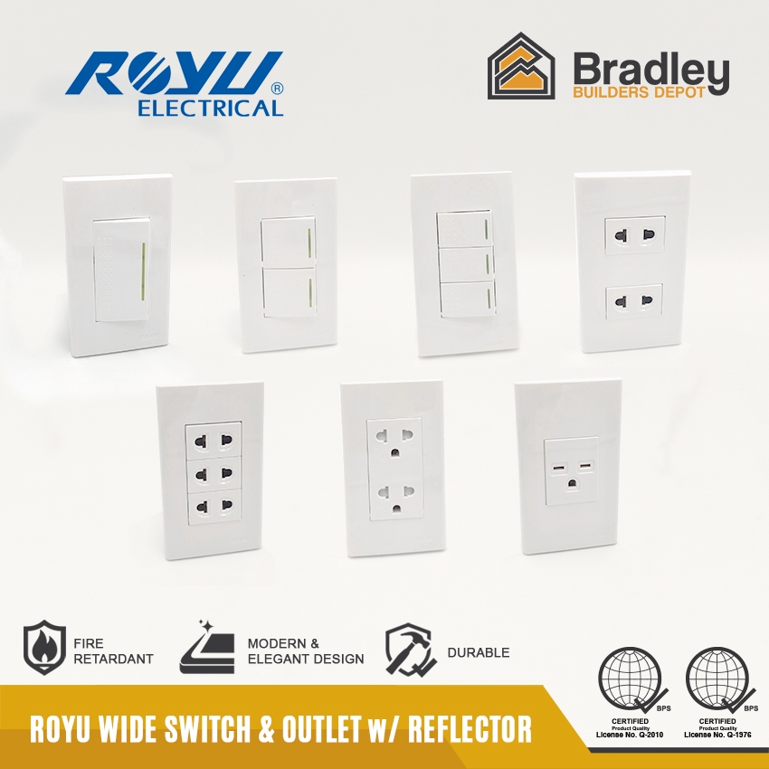 Royu Modern Switch and Outlet Set w/ Reflector(Wide Series) | Shopee ...
