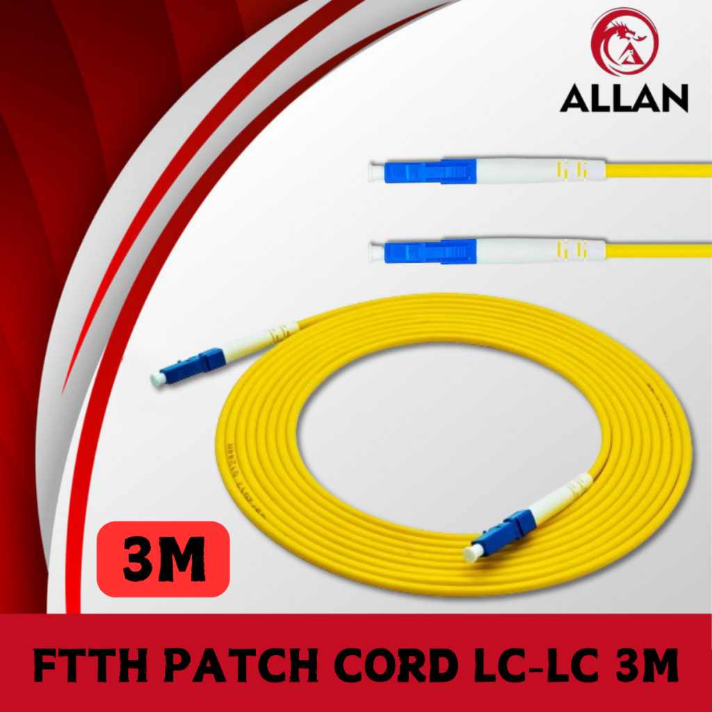Allan Fiber optic FTTH 3M Lc to Lc Single Patch Cable | Shopee Philippines