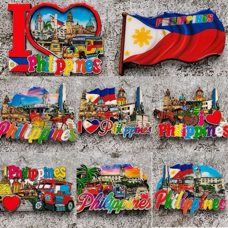 PHILIPPINES Wooden 2D Fridge Magnet Embossed Ref Magnet Souvenirs ...