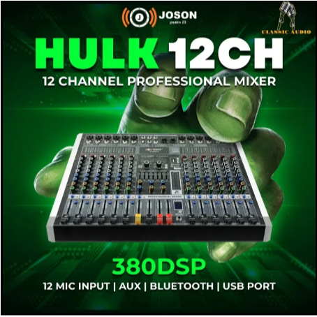 Joson HULK- 12 CH Professional Mixer, 12 Channel Mixing Console and Aux ...