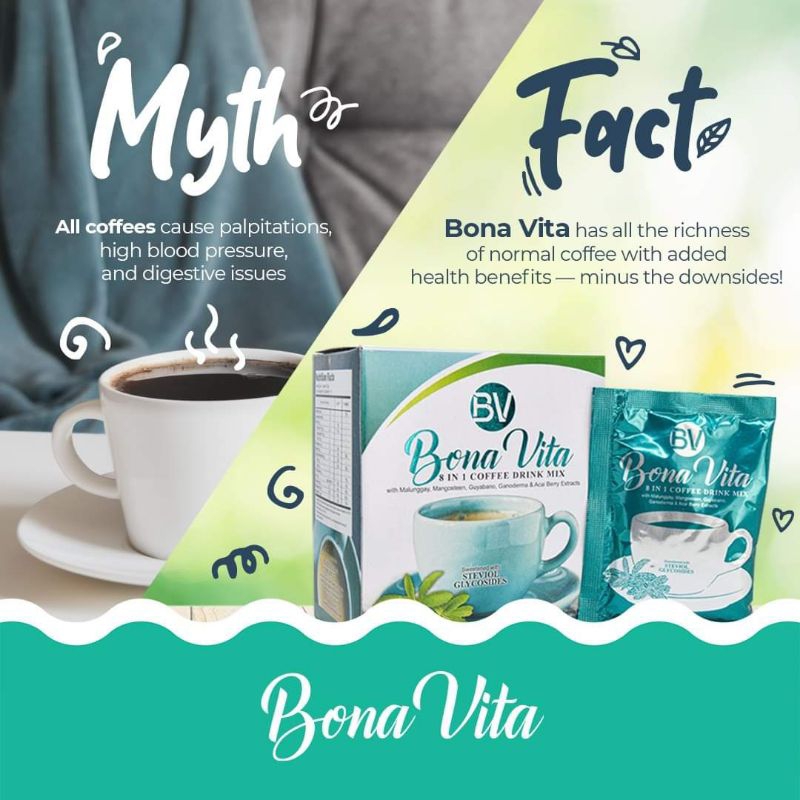 1 box BONA VITA COFFEE 8 in 1 (10 sachet) | Shopee Philippines