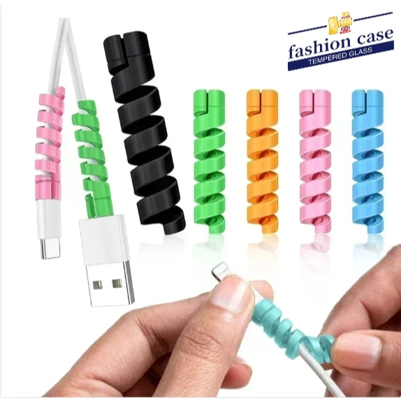 Universal Silicone USB Charger Data Cable Protector Cord Spiral Winder ...