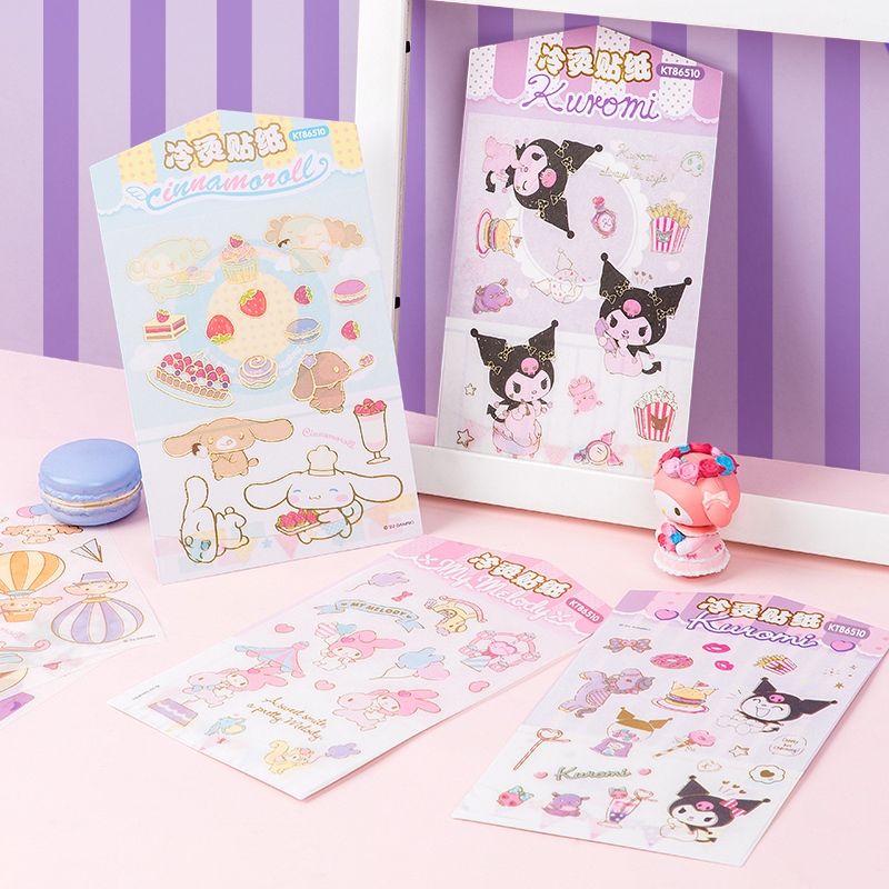Sanrio Cold Wave Sticker Sheet Kuromi Cinnamoroll My Melody Design ...