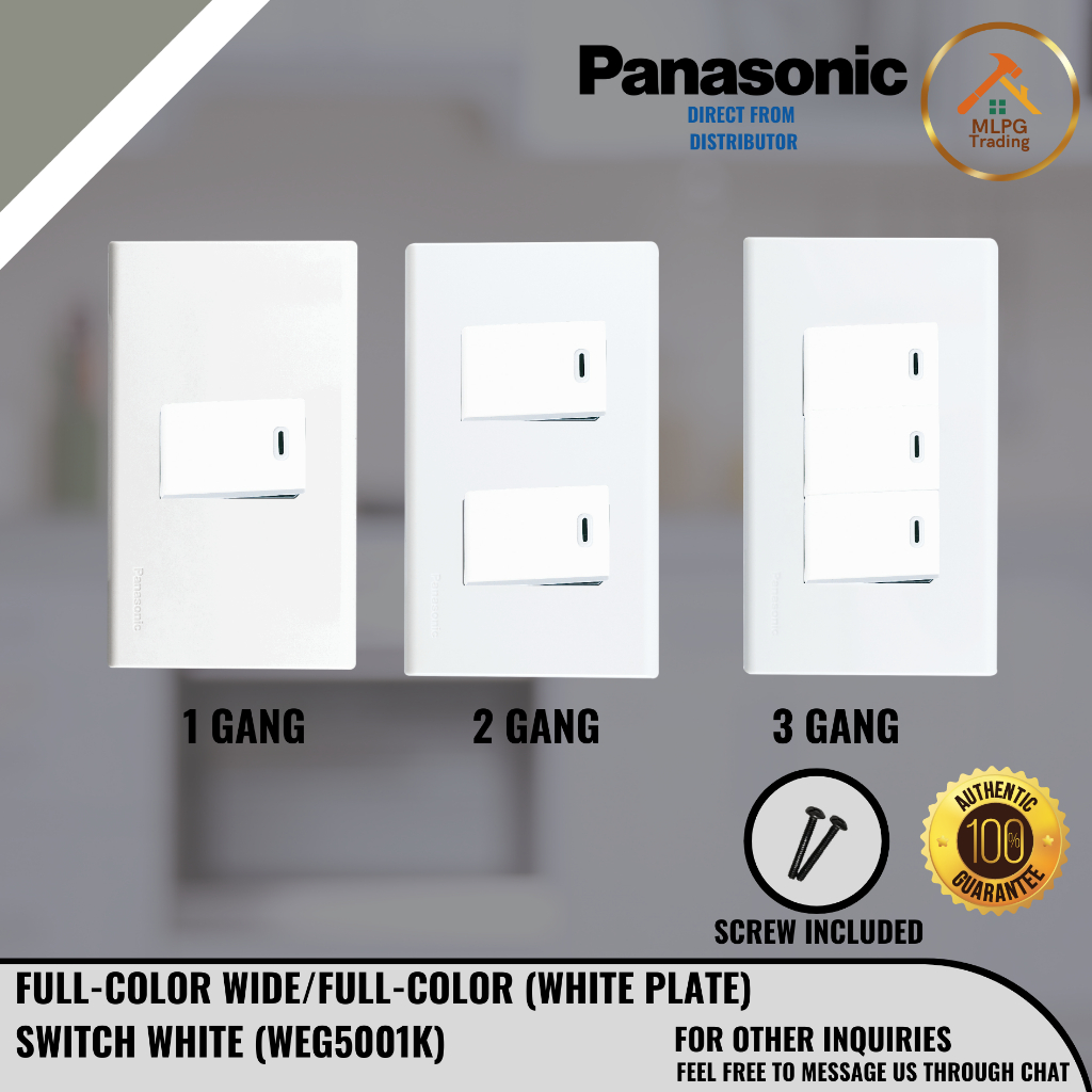 Panasonic Wide Series Full Color White - Switch "B" Single Pole - WEG ...