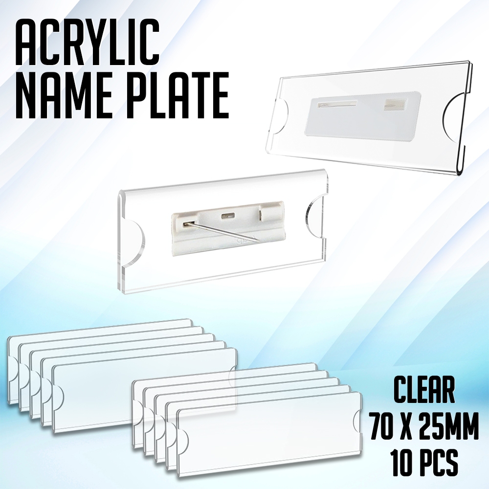 BLANK Insertable Acrylic Nameplate 10pcs & 50pcs (70×25mm) | Shopee ...