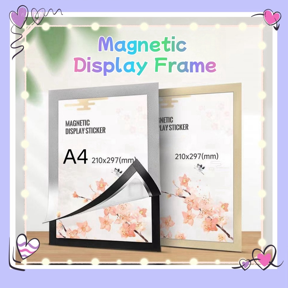 A4 Magnetic Display Frame Photo Certificate Framework Wall Sticker ...