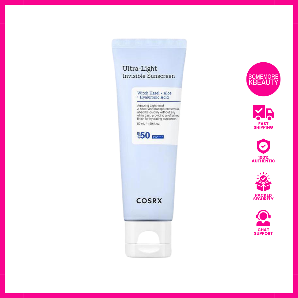 COSRX Ultra-light Invisible Sunscreen SPF50+ PA++++ 50mL Witch Hazel + Aloe + Hyaluronic Acid ...
