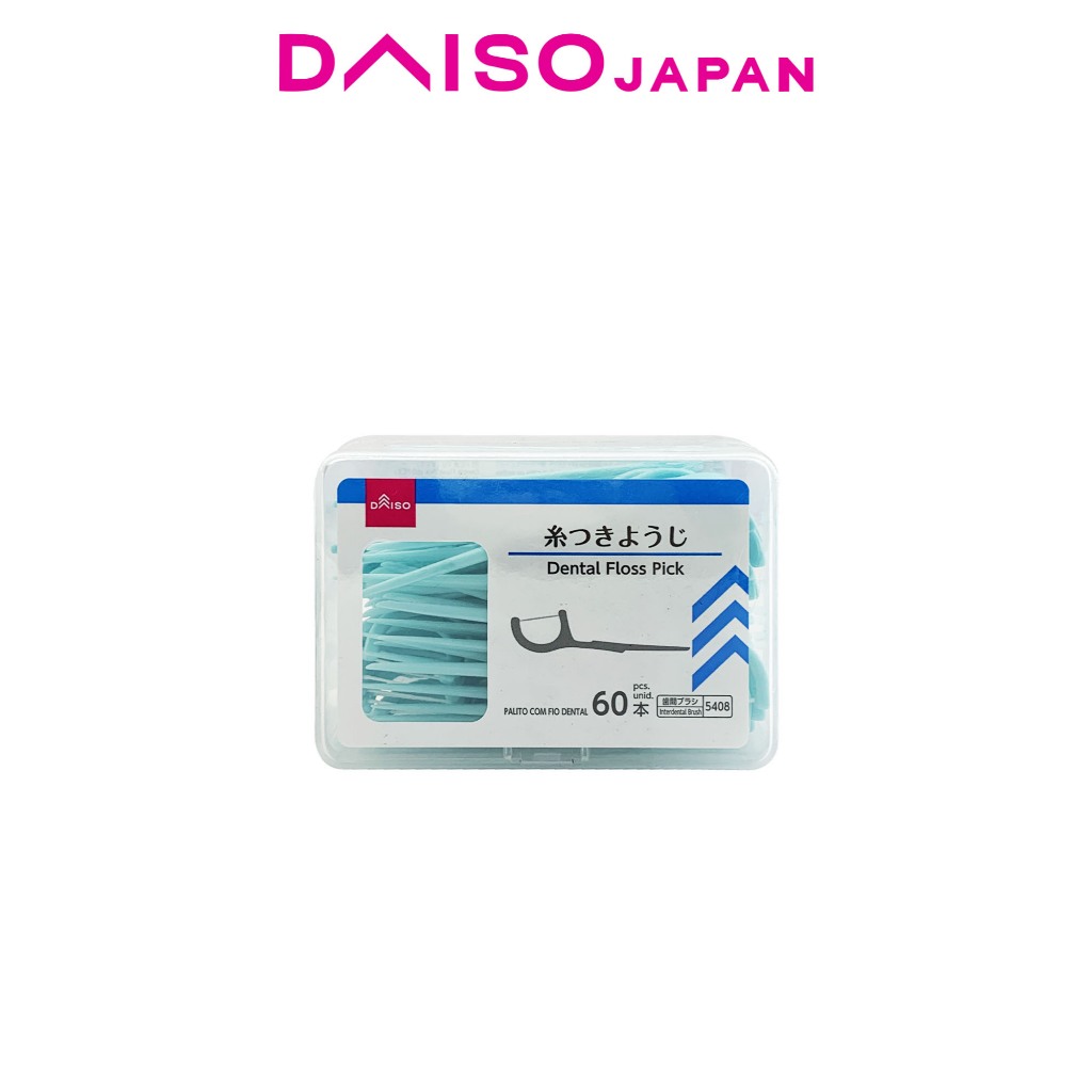 Daiso Mint Blue Dental Floss Pick with Box (60pcs) | Shopee Philippines