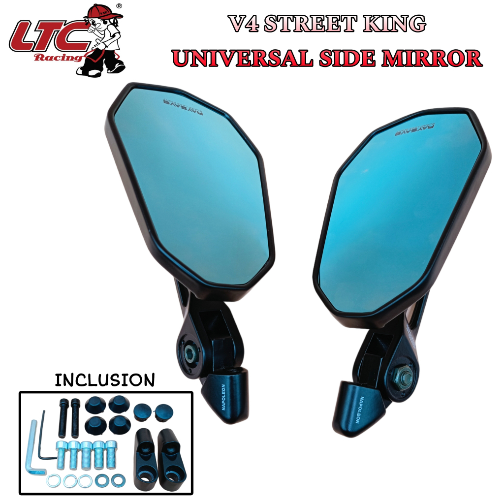 VERSION 4 STREET KING BLUE LENSE UNIVERSAL SIDE MIRROR | Shopee Philippines