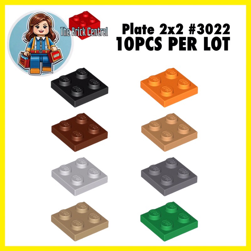 The Brick Cetral • LEGO Plate 2x2 10PCS | LEGO Part 3022 94148,lego ...