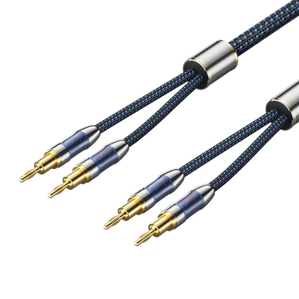 Vention Dual Banana Plug Braided Professional Speaker Cable (Hi-Fi ...