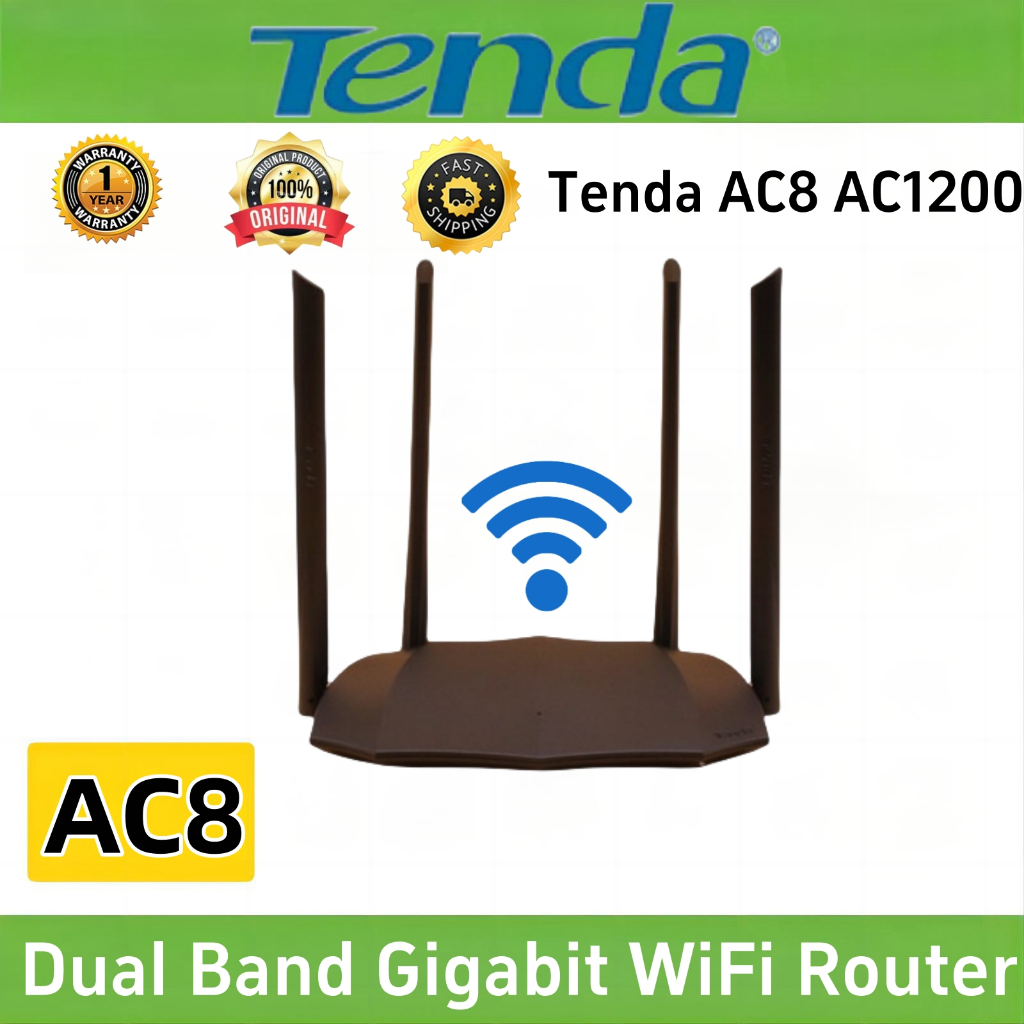 Original Tenda AC8 AC1200 Dual Band Gigabit WiFi Router Wi-Fi Repeater ...