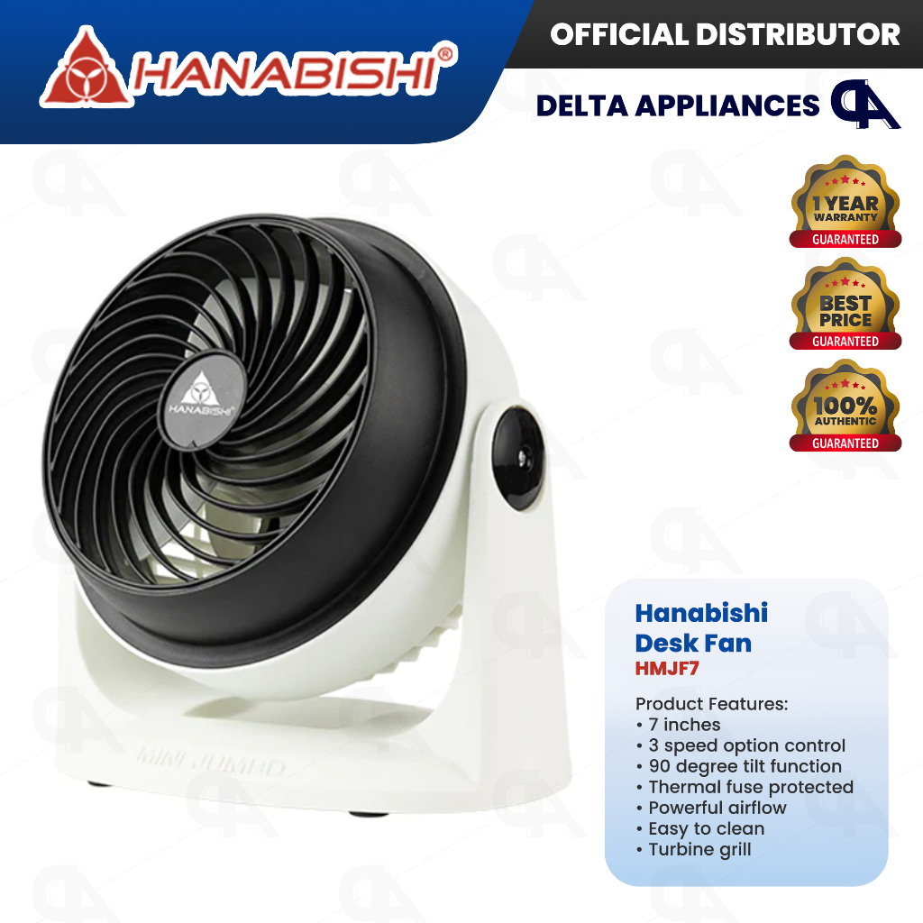 Hanabishi Desk Fan Floor Fan Air Circulator Heavy Duty Motor Original w ...