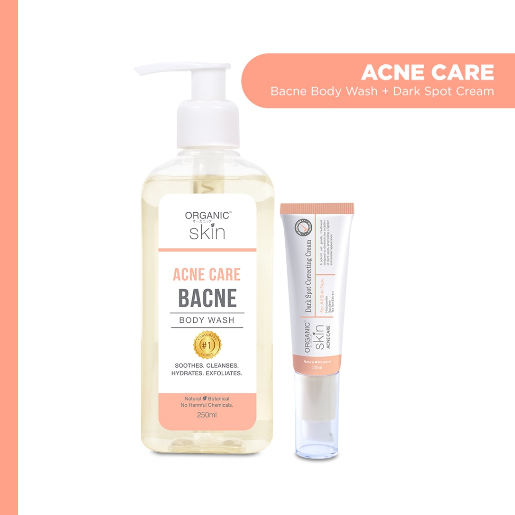 Organic Skin Japan Acne Care Set with Bacne Body Wash 250ml & Dark Spot ...