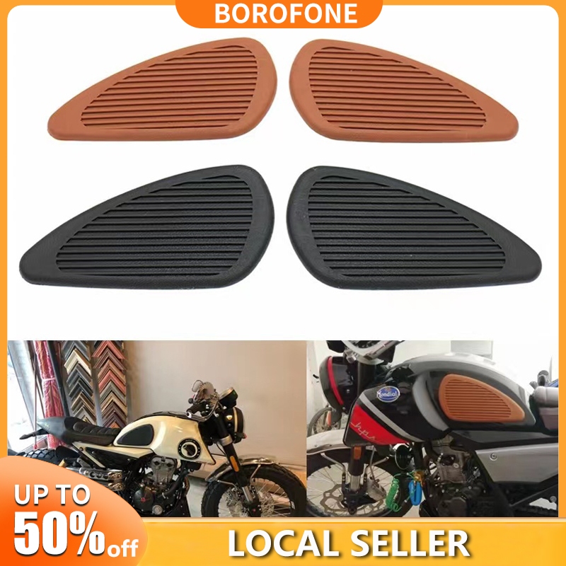 Motorcycle Rubber Vintage Gas Tank Knee Pads Side Panel Traction Pad ...