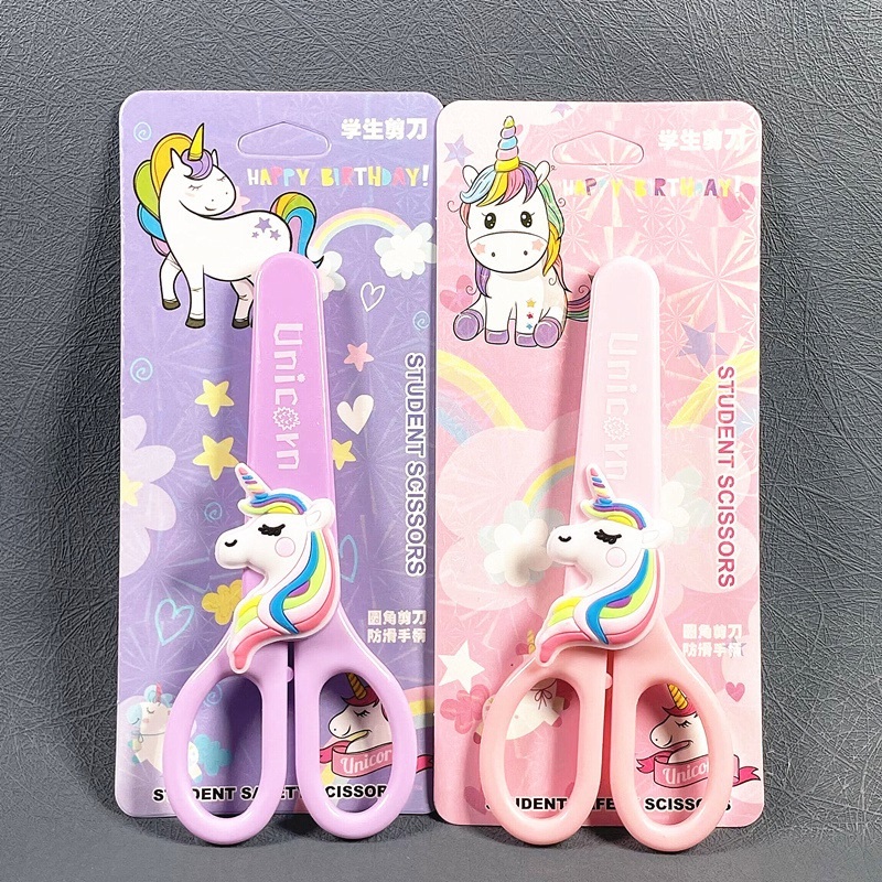 STUDENT SCISSOR Cartoon Kids Safety Round Head Scissors Student Paper ...