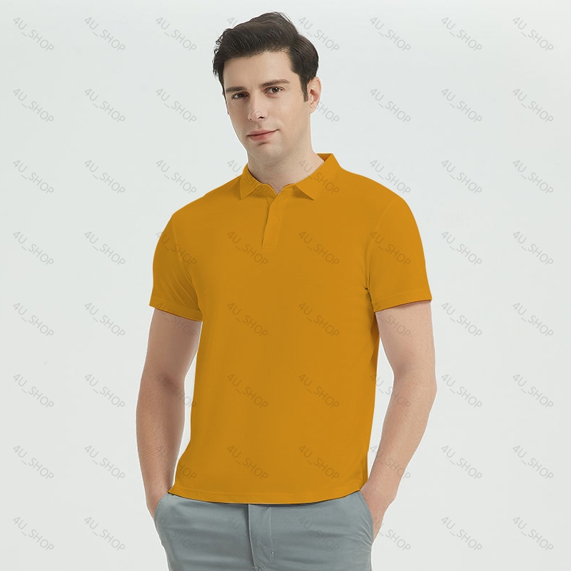 Polo shirt men's formal clothings basic pure color breathable drifit ...