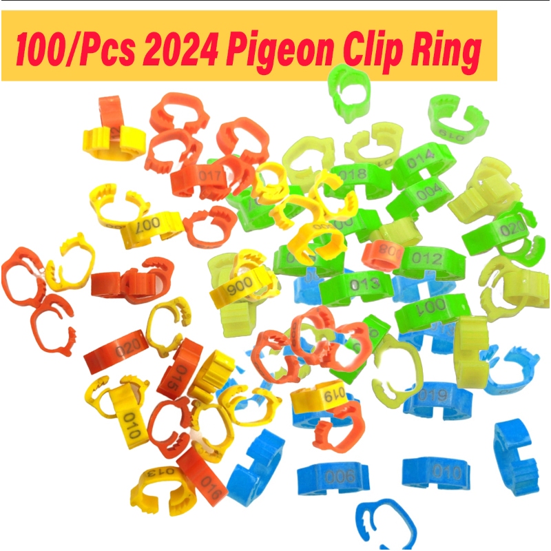 100Pcs 001-100 numbers Clip ring for pigeon Adjustable Pigeon ring Dove ...
