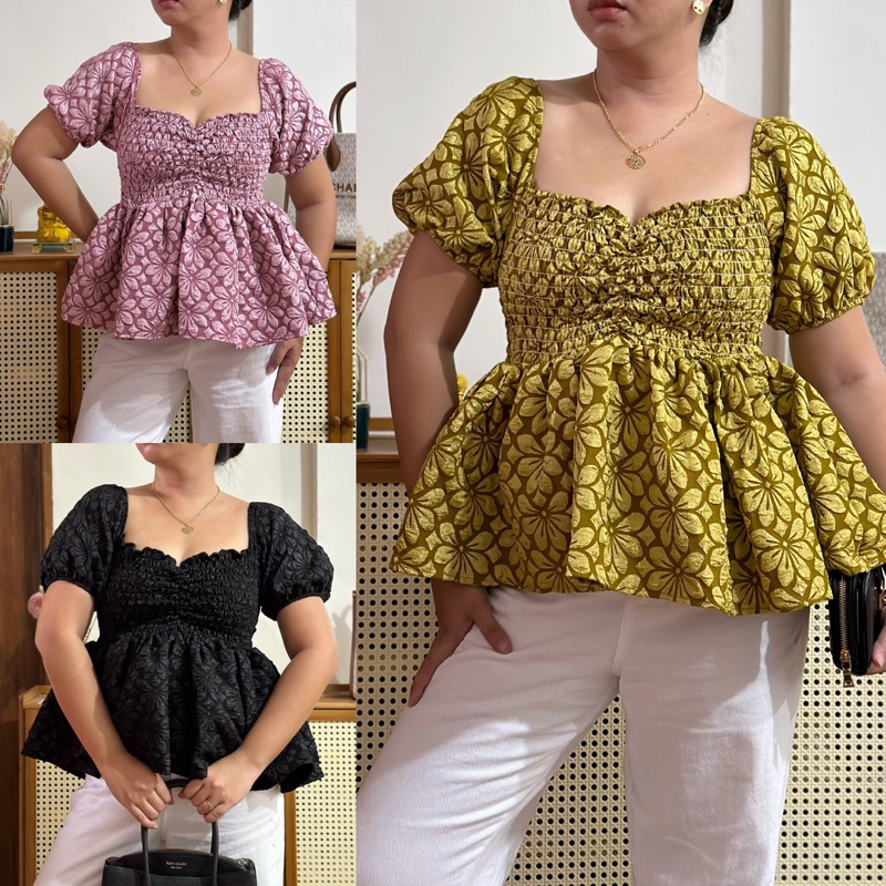 Poca PLUS SIZE Puff Bustier Top L-2XL | Shopee Philippines